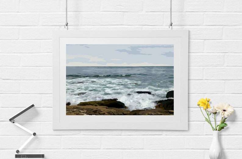 View From the Marginal Way - Ogunquit, Maine - Graphic Art Print - Etsy
