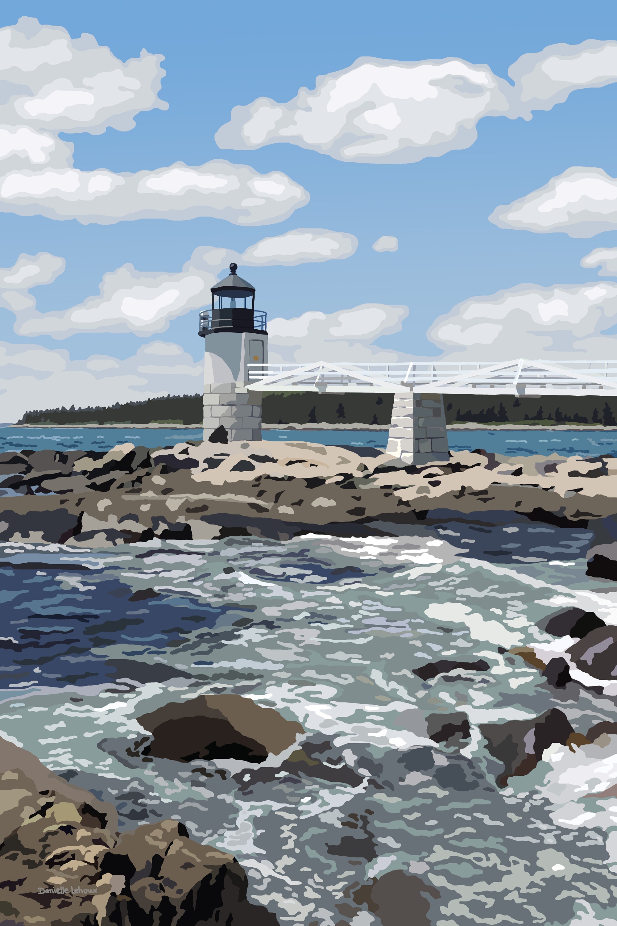 Marshall Point Light - Maine - Lighthouse Art - Graphic Art Print - Etsy