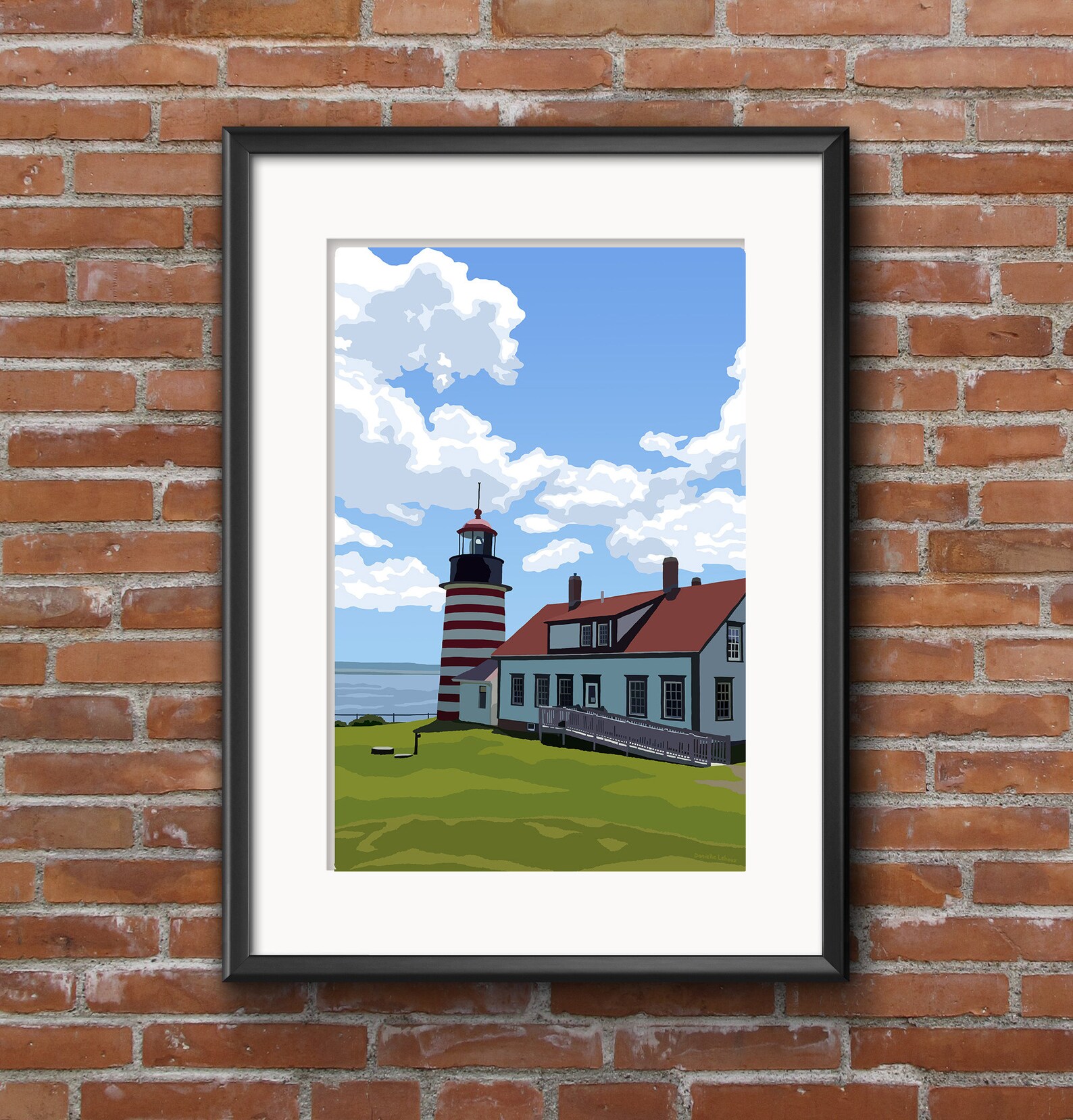 West Quoddy Head Light - Maine - Lighthouse Art - Graphic Art Print - Etsy