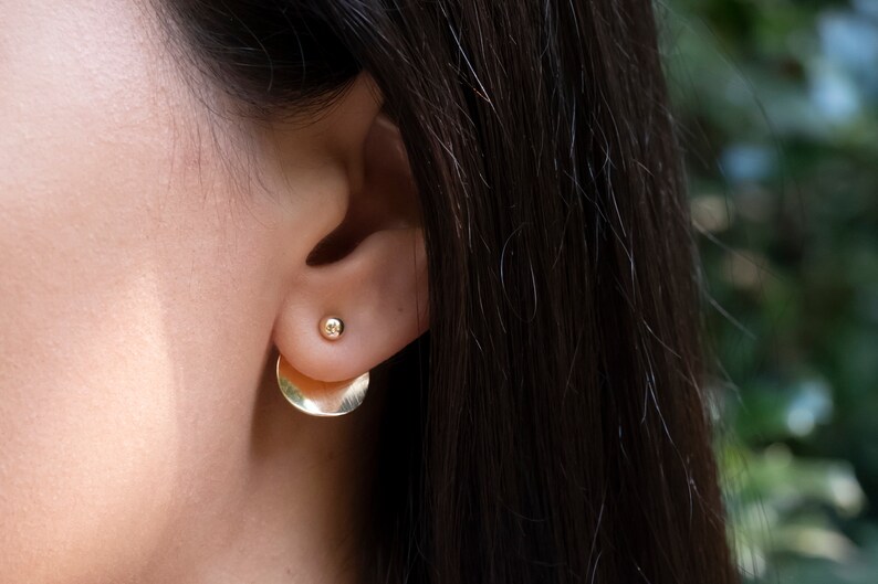 Earback earrings Lunar eclips earrings Elegant earrings | Etsy