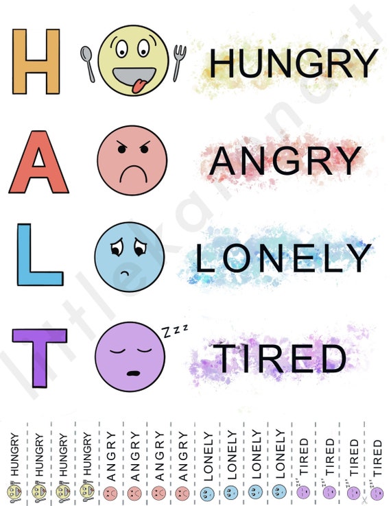 Choose-a-feeling: HALT Feelings Chart - Etsy