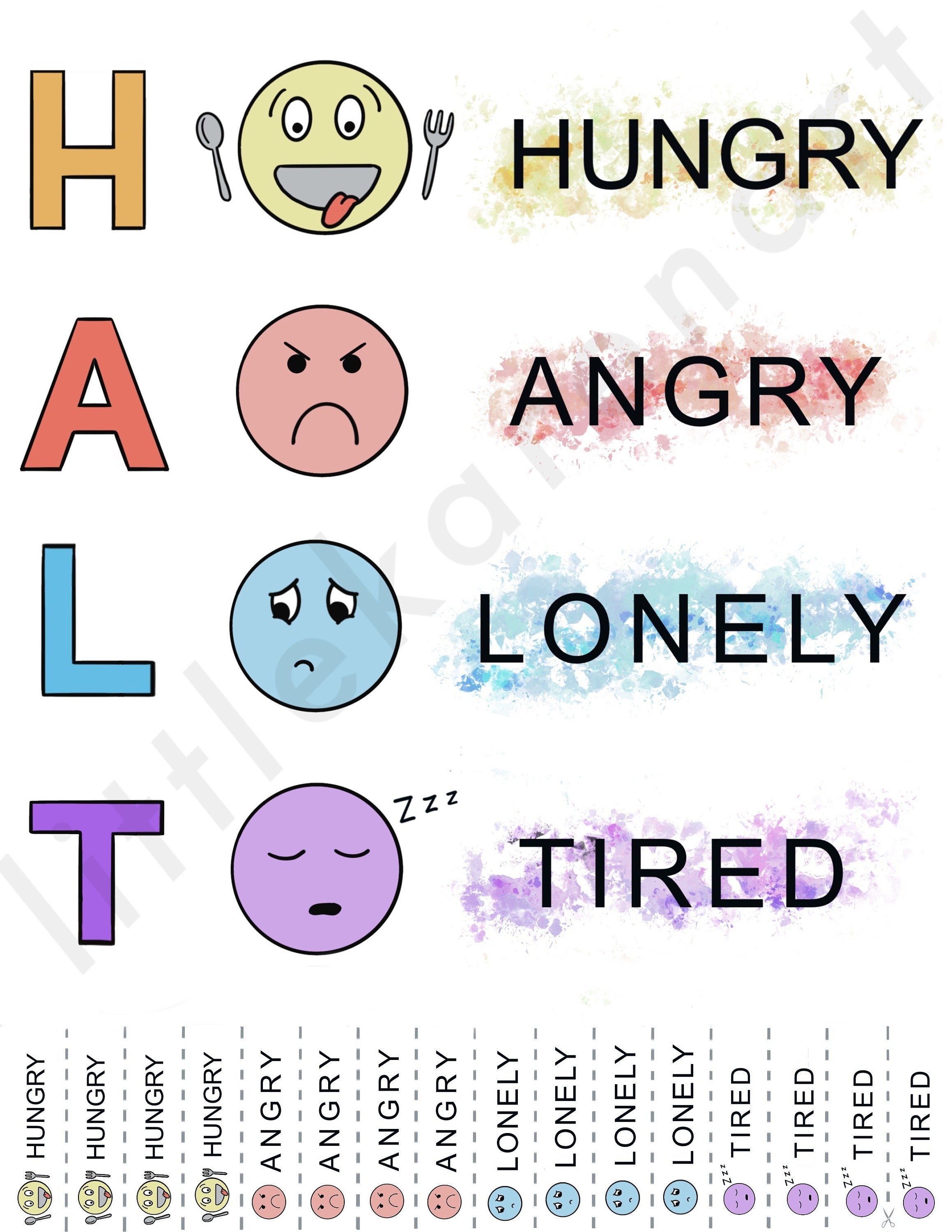 Choose-a-feeling: HALT Feelings Chart - Etsy