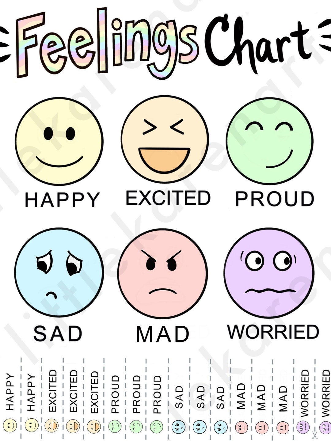 Feelings Chart: Pick-a-feeling! - Etsy