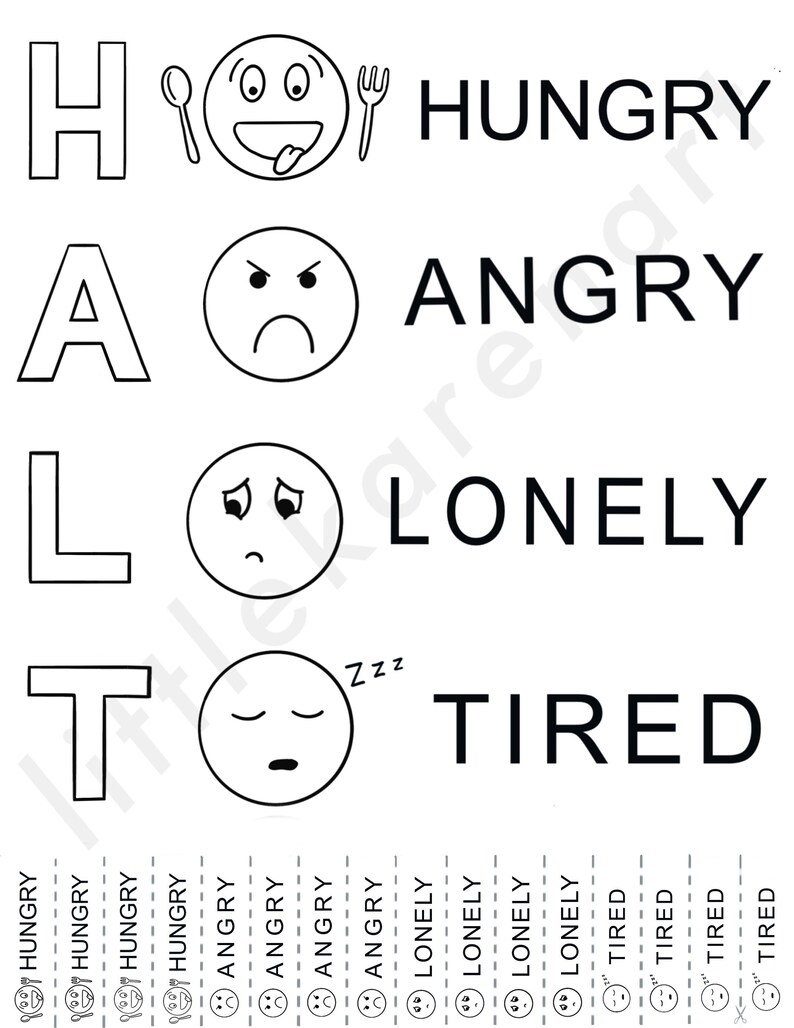 Choose-a-feeling: HALT Feelings Chart - Etsy