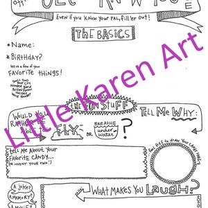 Pen Pal Activity Pages - Etsy