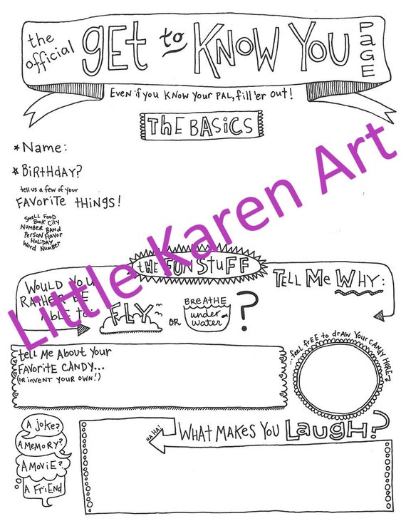 Pen Pal Activity Pages - Etsy