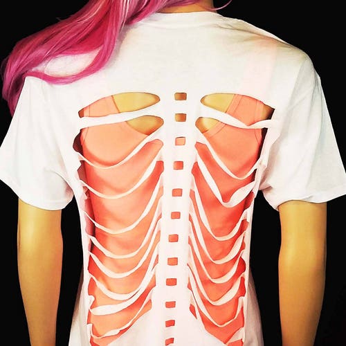 Rib Cage Cut Out Shirt / Pastel Goth Halloween Ribcage Cutout - Etsy
