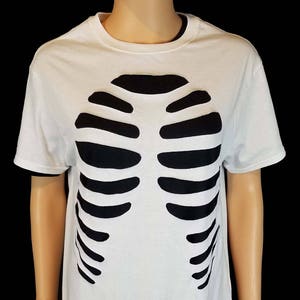 Rib Cage Cutout T Shirt Front / Skeleton Cut Out Shirt - Etsy