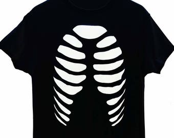 Rib Cage Cutout T Shirt Front and Back / Skeleton Cut Out - Etsy