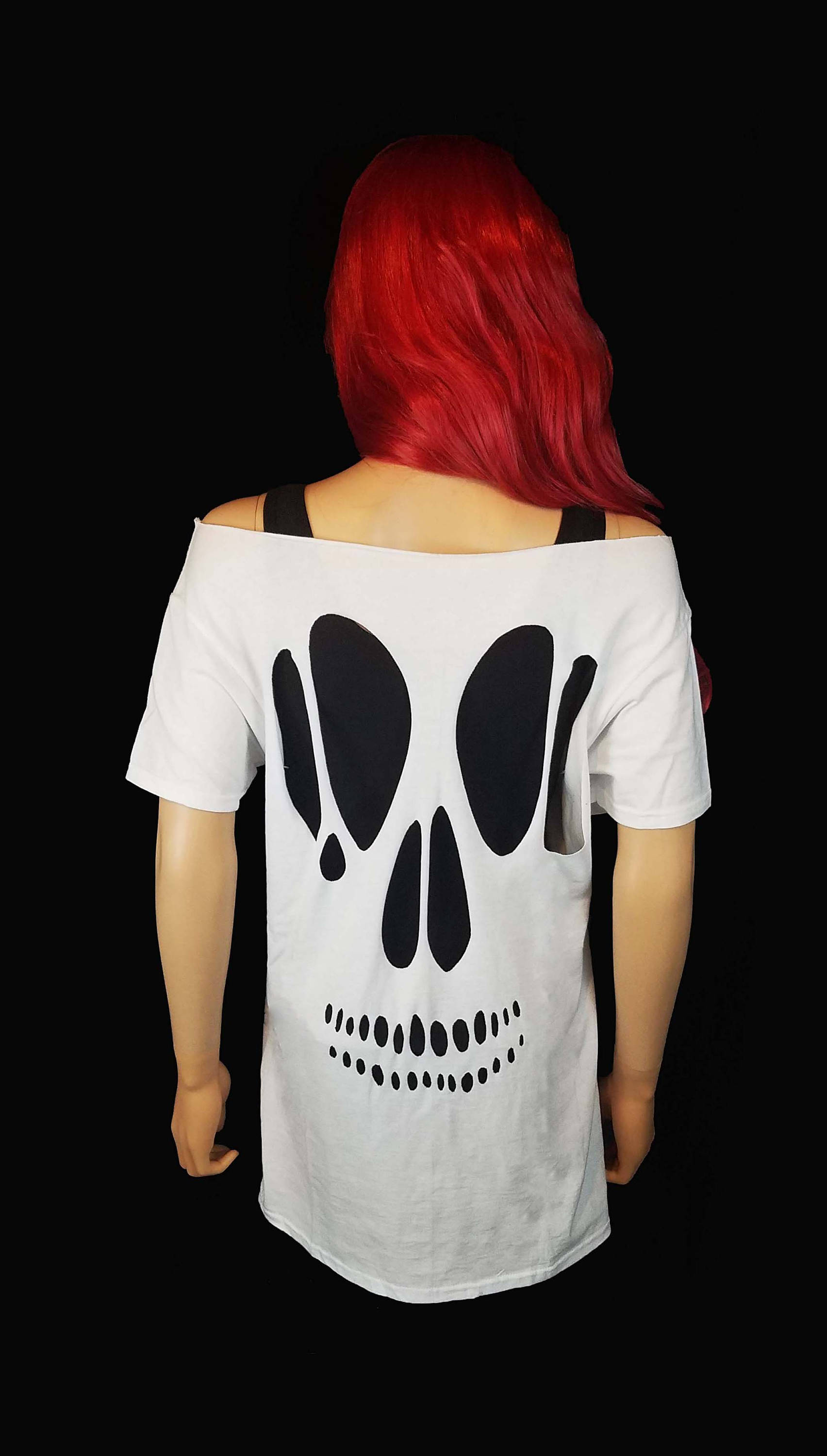 Off the Shoulder Skull Cutout Top, Goth off the Shoulder Tops ...