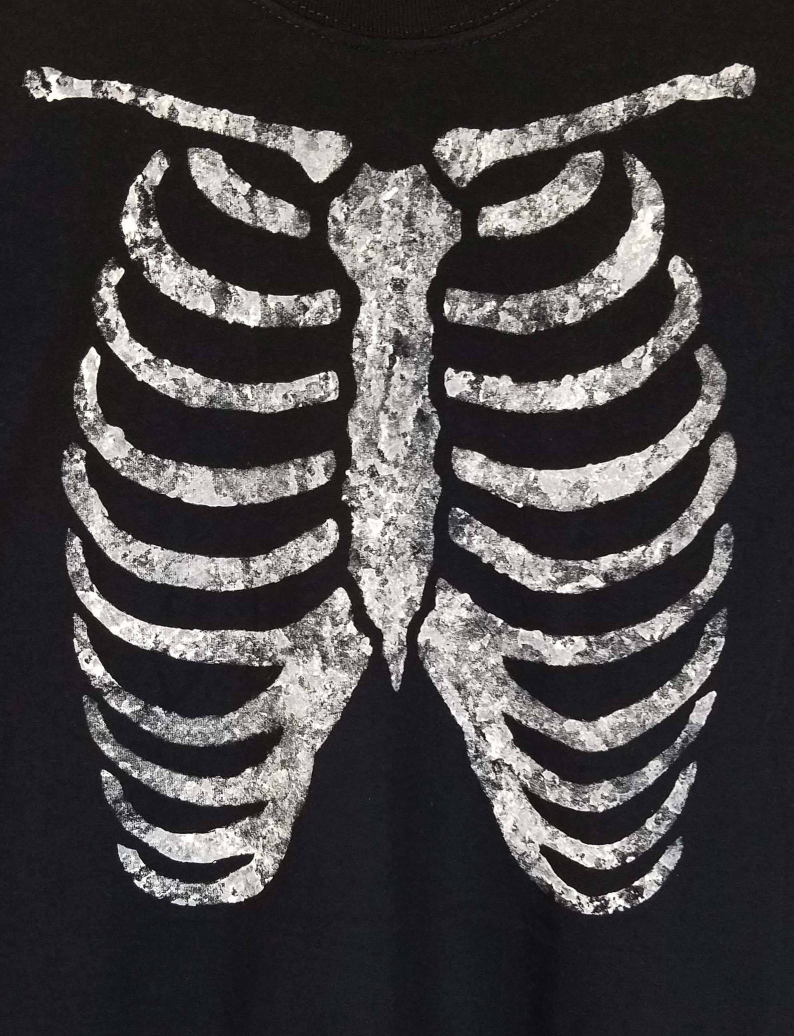 Distressed Rib Cage Hand-painted T Shirt / Halloween Ribcage - Etsy