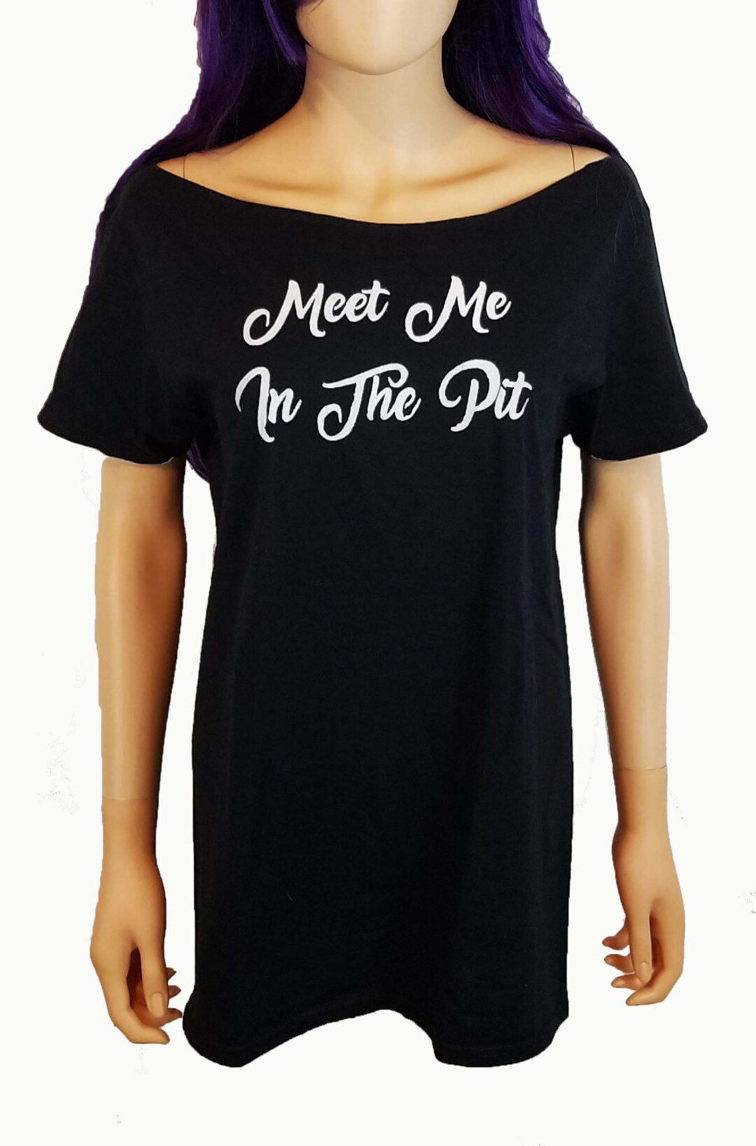 Meet Me in the Pit off the Shoulder Painted Top / Mosh Pit Tee - Etsy
