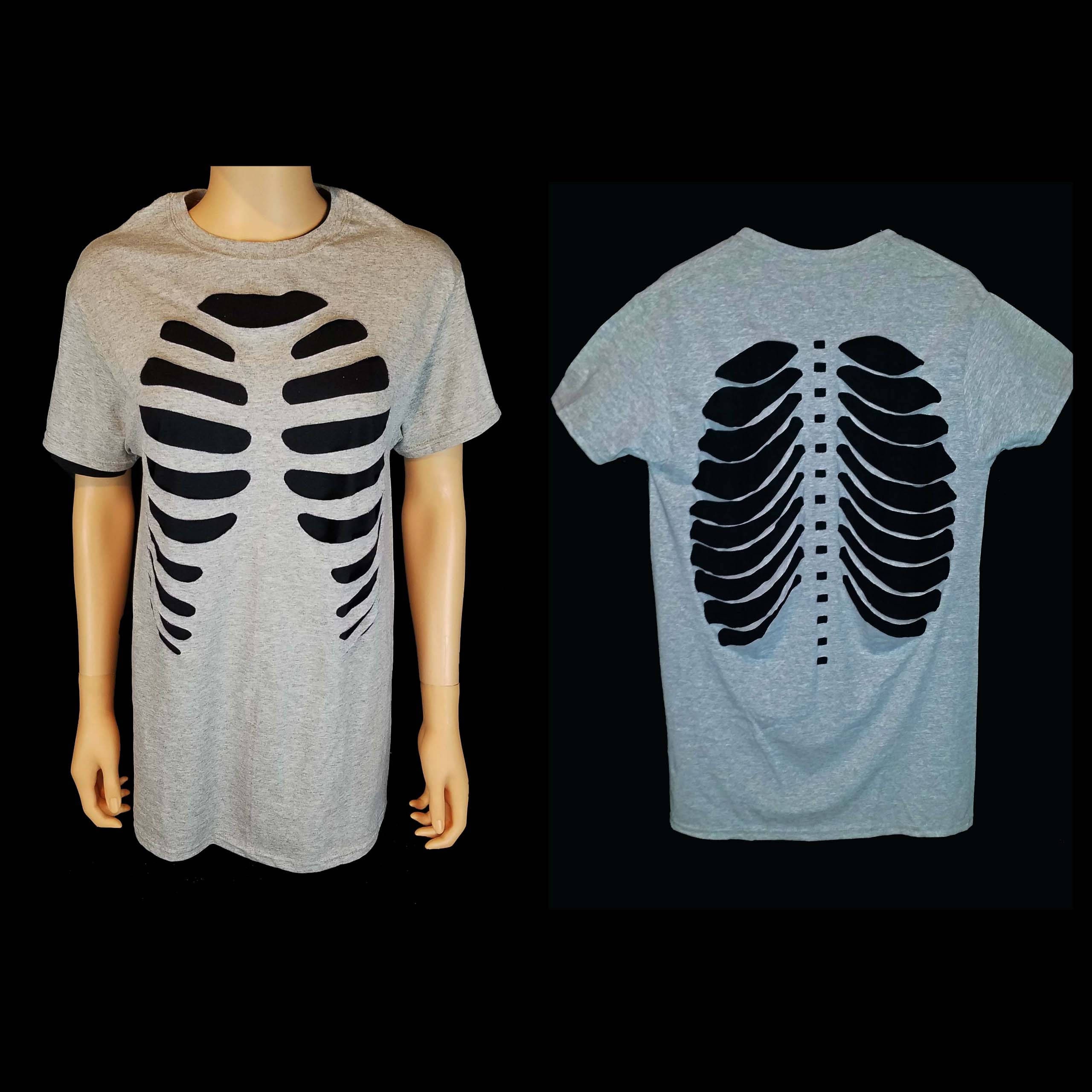 Rib Cage Cutout T Shirt Front and Back / Skeleton Cut Out - Etsy Canada