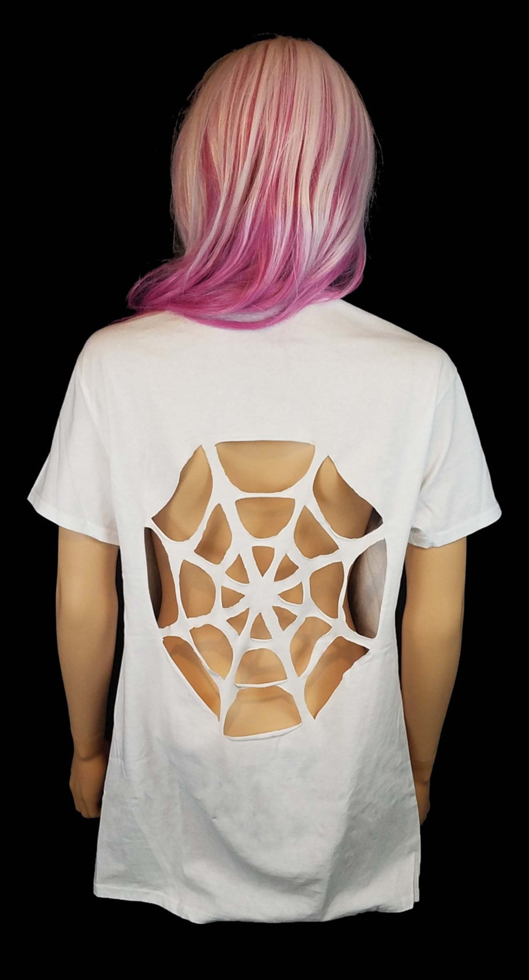 Spiderweb Cutout T Shirt / Goth Cut Out Top - Etsy