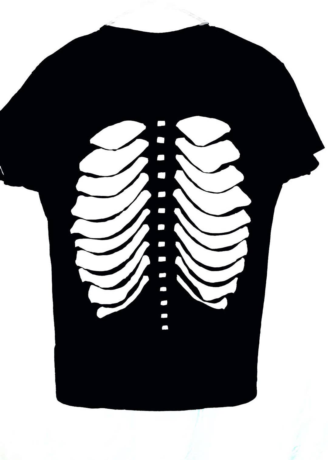Rib Cage Cutout T Shirt / Goth Skeleton Cut Out Tee - Etsy
