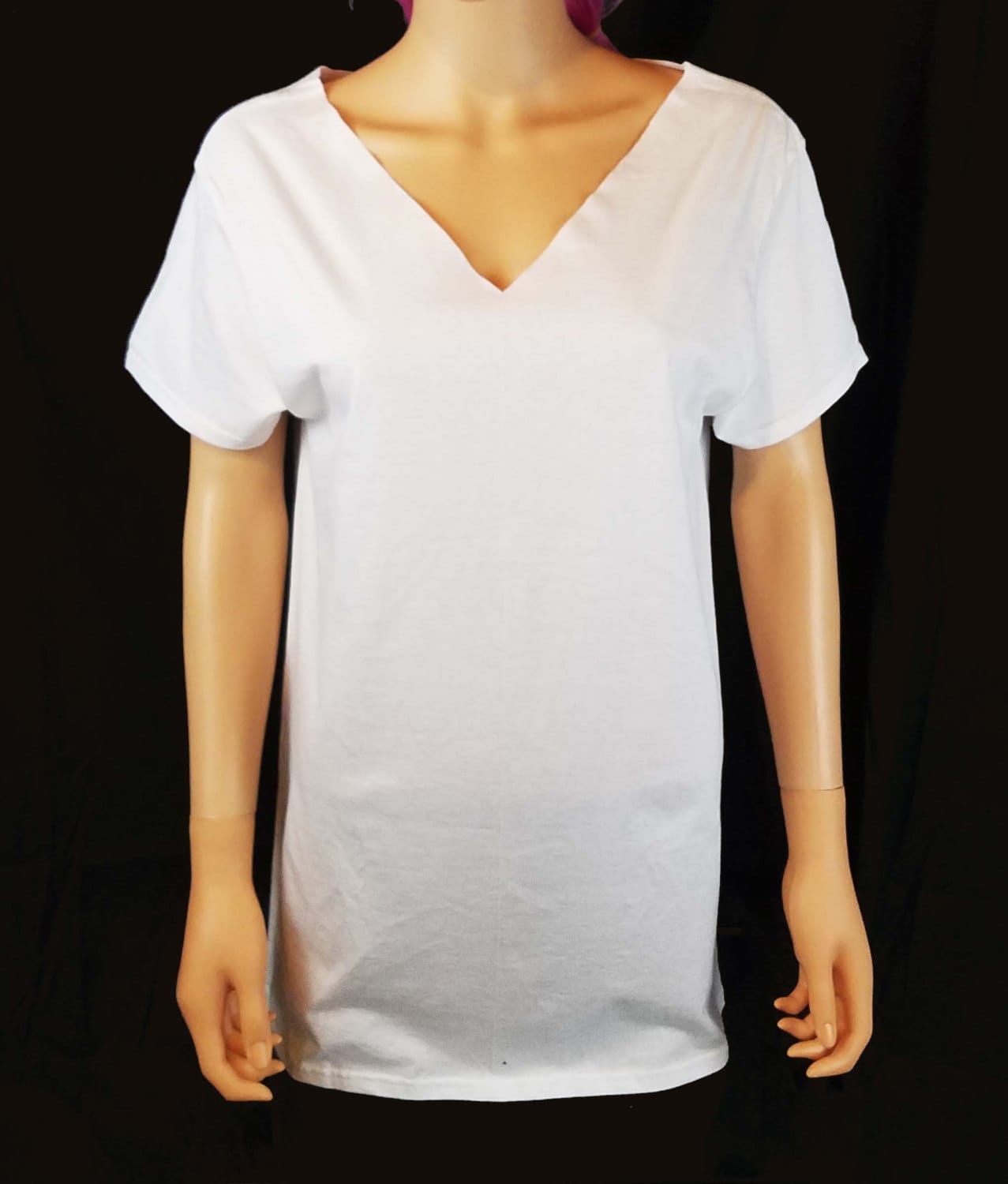Plain V Neck Top / Deep V T Shirt / Oversized V Neck Shirt / Slouchy V ...