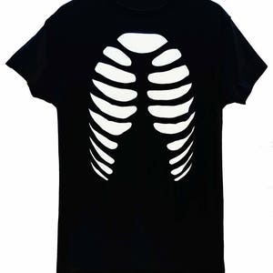 Rib Cage Cut Out T Shirt / Halloween Skeleton Cutout Shirt / Ripped ...