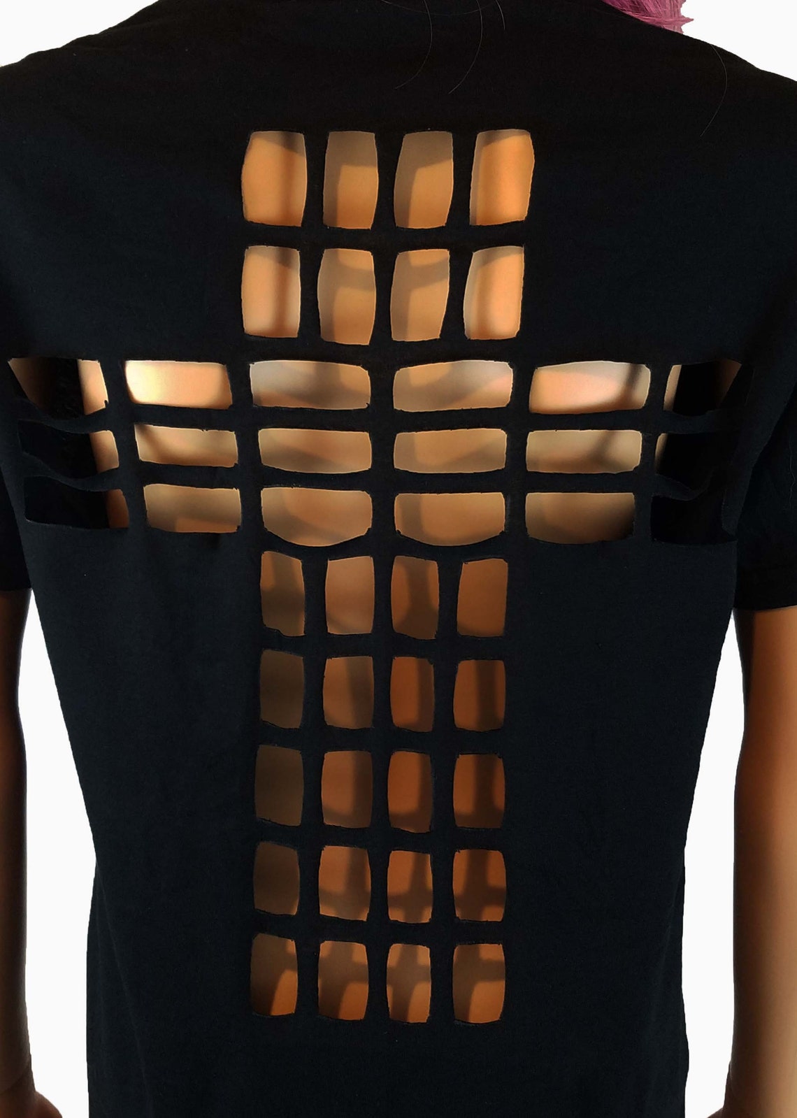 Cross Cutout T Shirt / Concert Cut Out Tees - Etsy