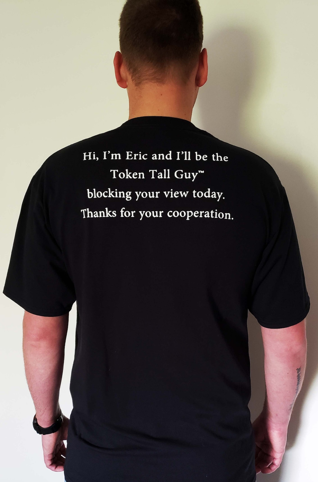 Token Tall Guy T Shirt, Funny Tall Men's Concert Shirts, Token Tall Guy ...