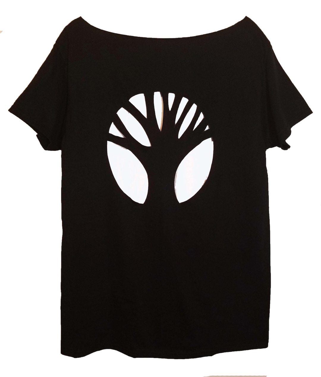 Tree of Life Cutout Wide Neck T Shirt / Boho off the Shoulder Tree Top ...
