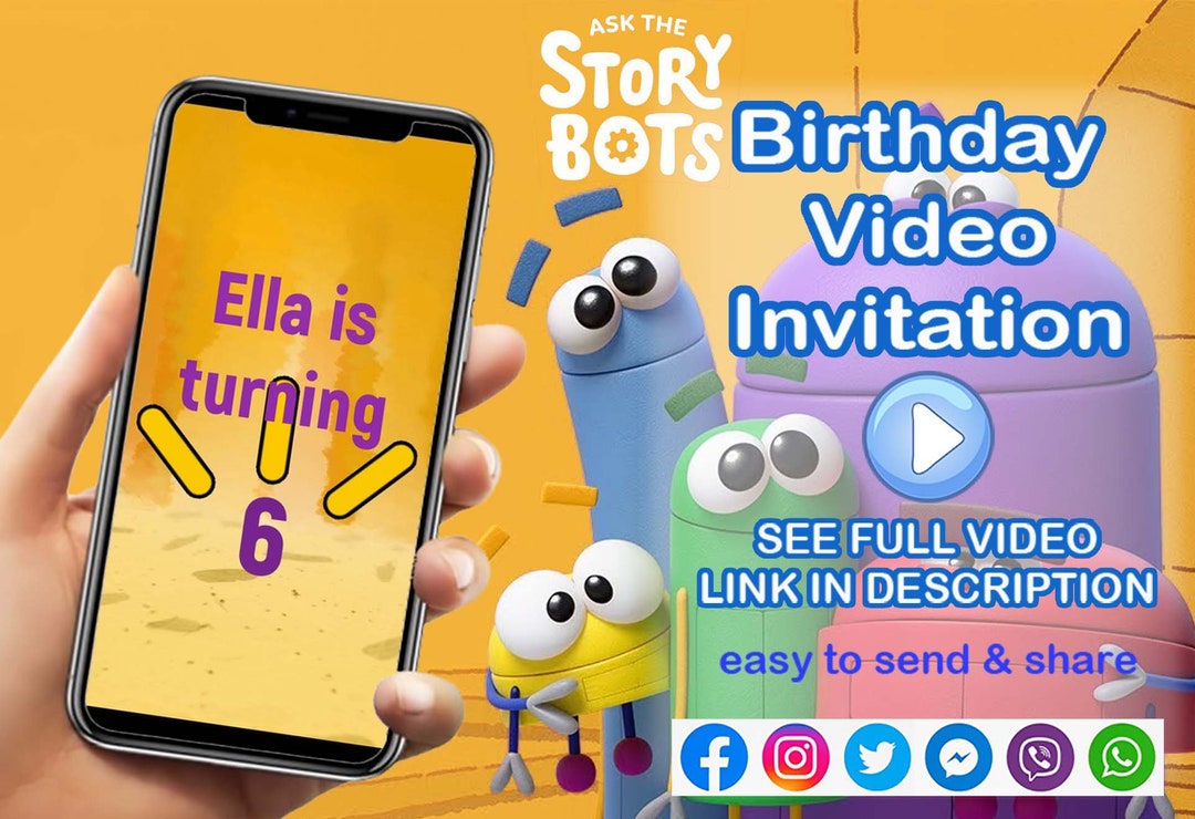 Storybots Birthday Video Invitation , Ask the Storybots, Party ...