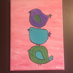Stacked Birds Canvas - Etsy