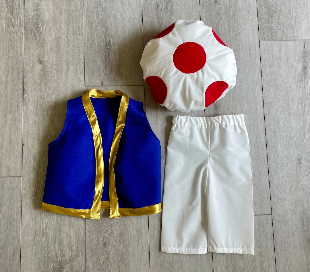 Toad Costume: Handmade Vest, Pants & Mushroom Cap - Super Mario ...
