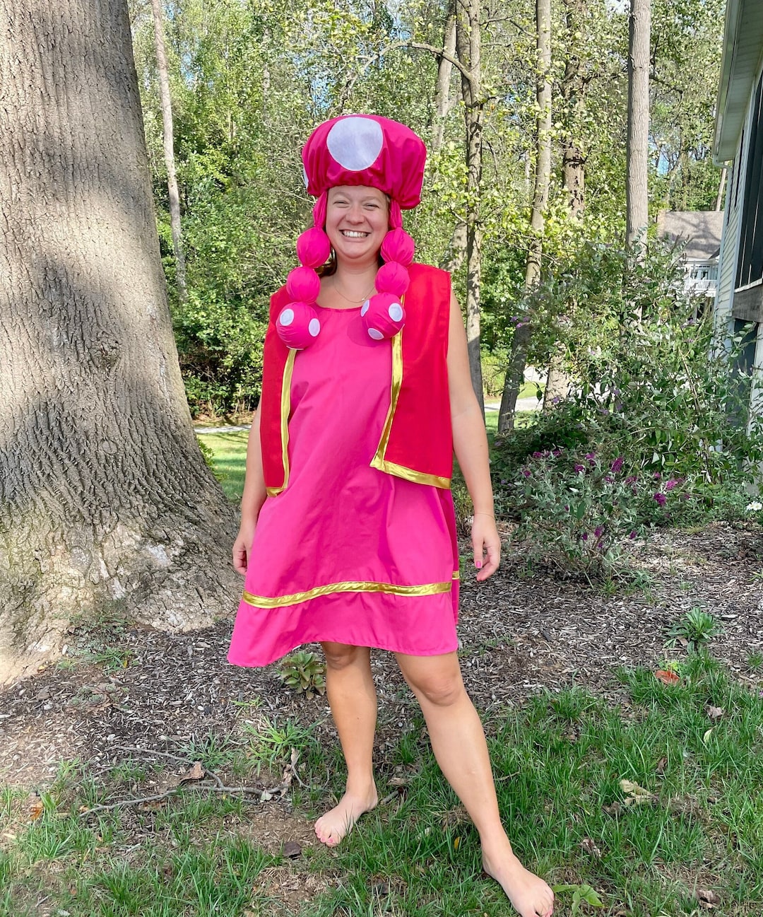 Toadette + Toad Costume Hat: Sewn Cotton Cap, Super Mario Bros ...