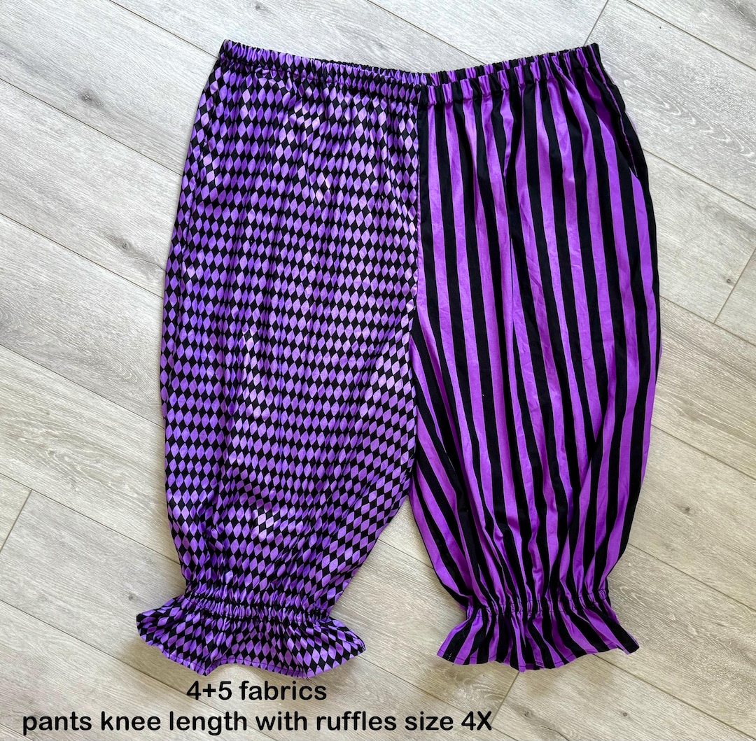 Jester Costume Pants Shorts Bloomers for Adult/ Kid- Plus Size 3xl 4xl ...