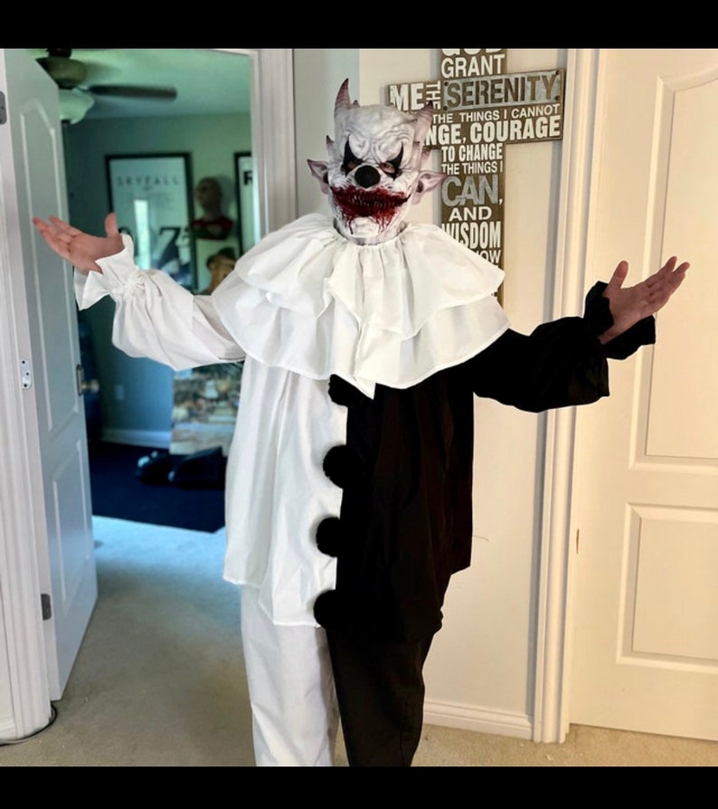 Vintage Handmade Pierrot Clown Costume: French Style, Halloween Party ...