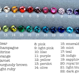 Choose Your Stone Color/ Personalized Silver Ring With Cz Gemstones ...