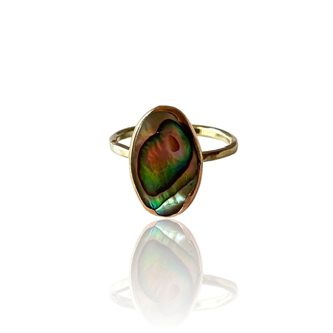 Gold Filled Paua Shell Ring: Handmade Bohemian Jewelry - Etsy