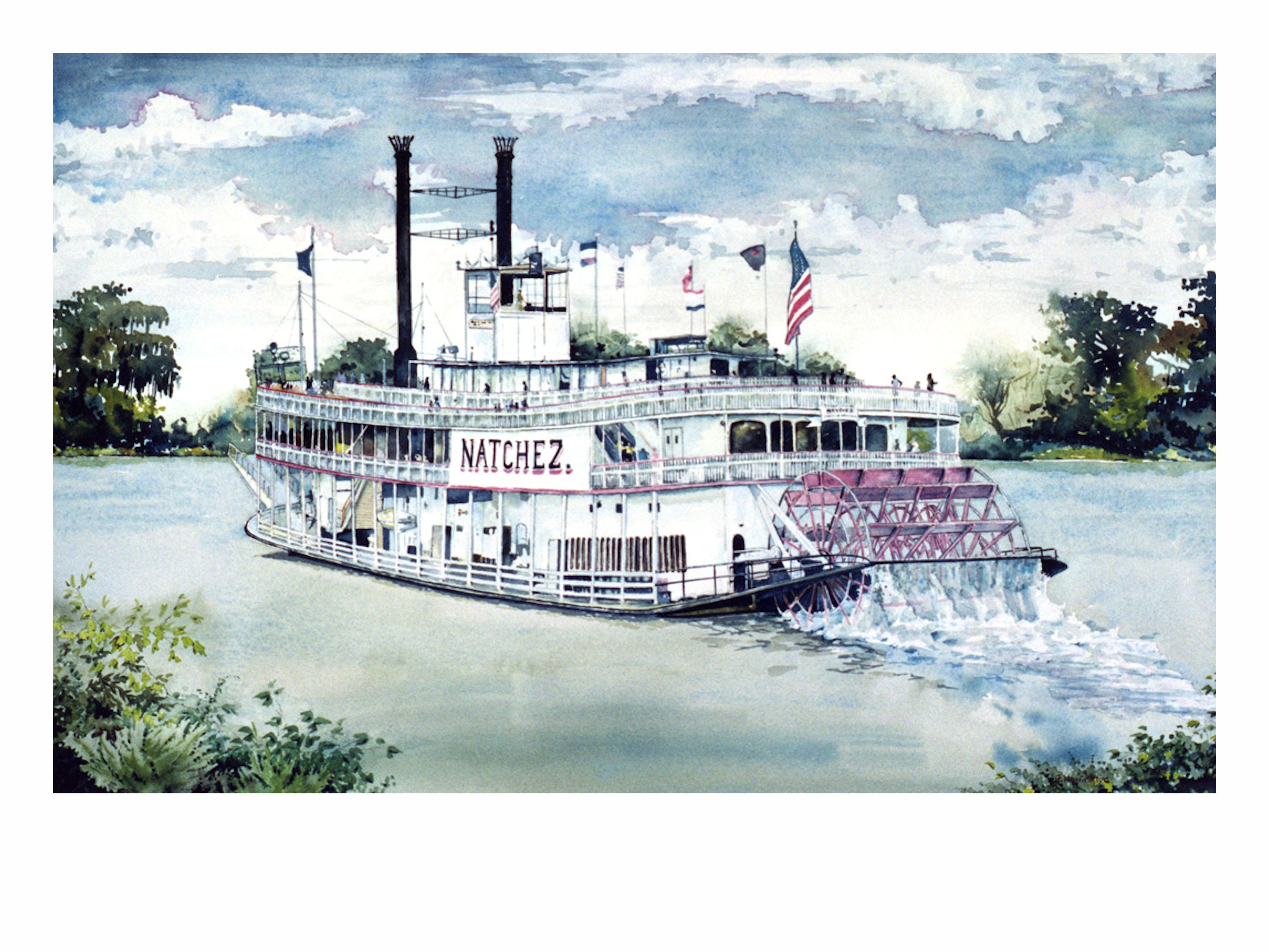 Riverboat, Wall Print From Original Watercolor, Colorful, 8 1/2" X 11 ...