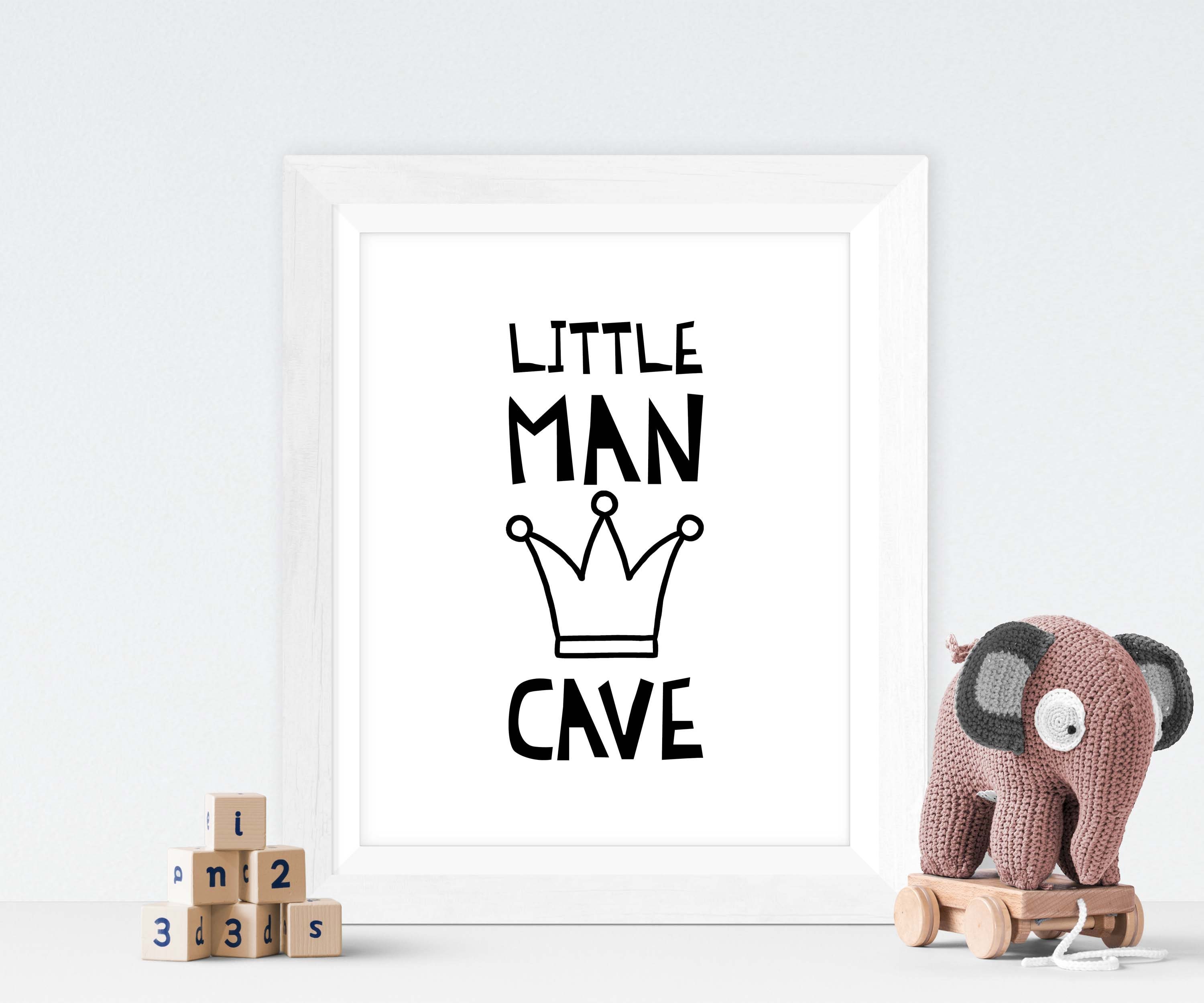 Little Man Cave Nursery Printable Wall Art for Boys Room Decor, Nursery ...