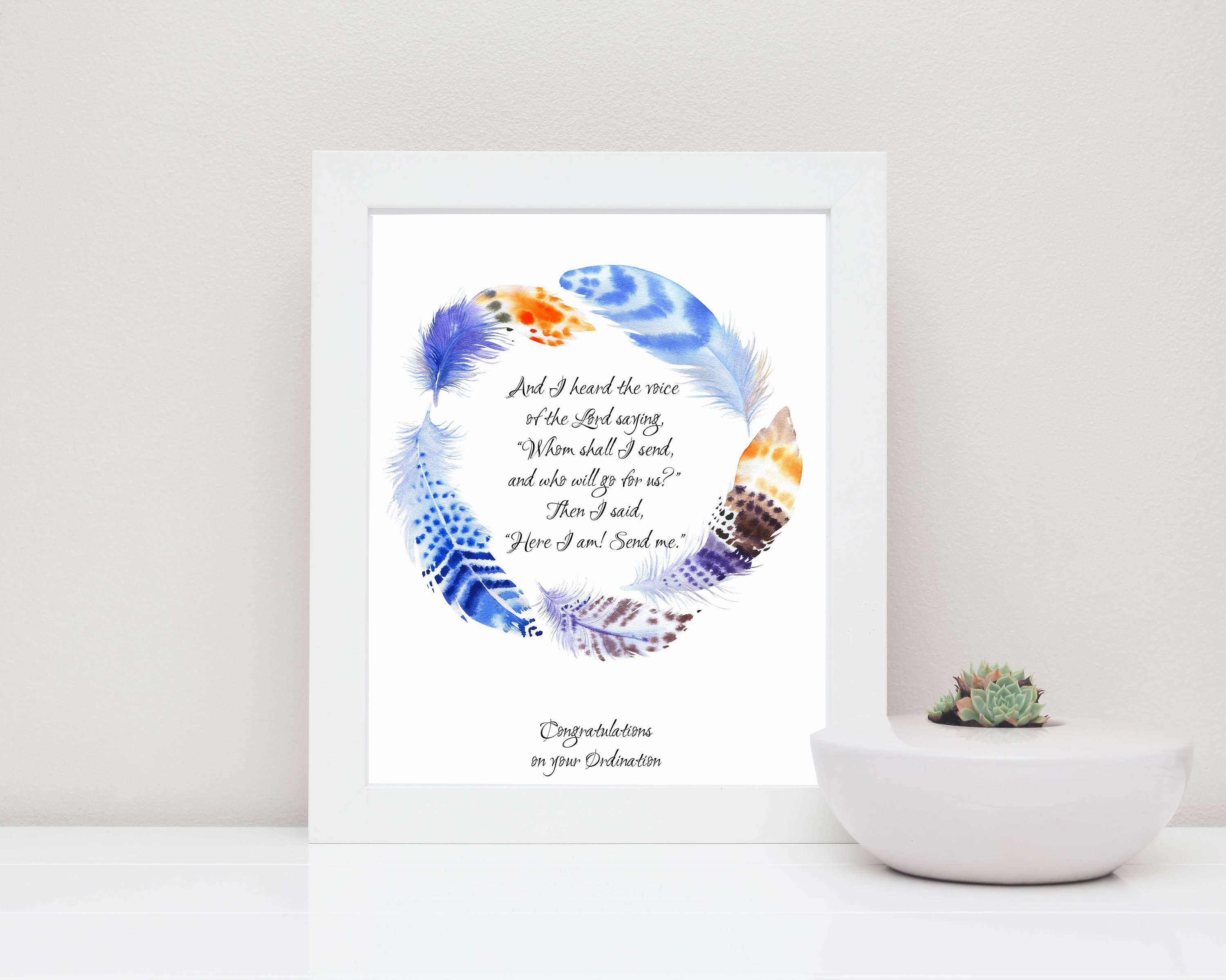 Ordination Gift for Women, Gifts for Ordaining, Isaiah 6 8, Bible Verse ...