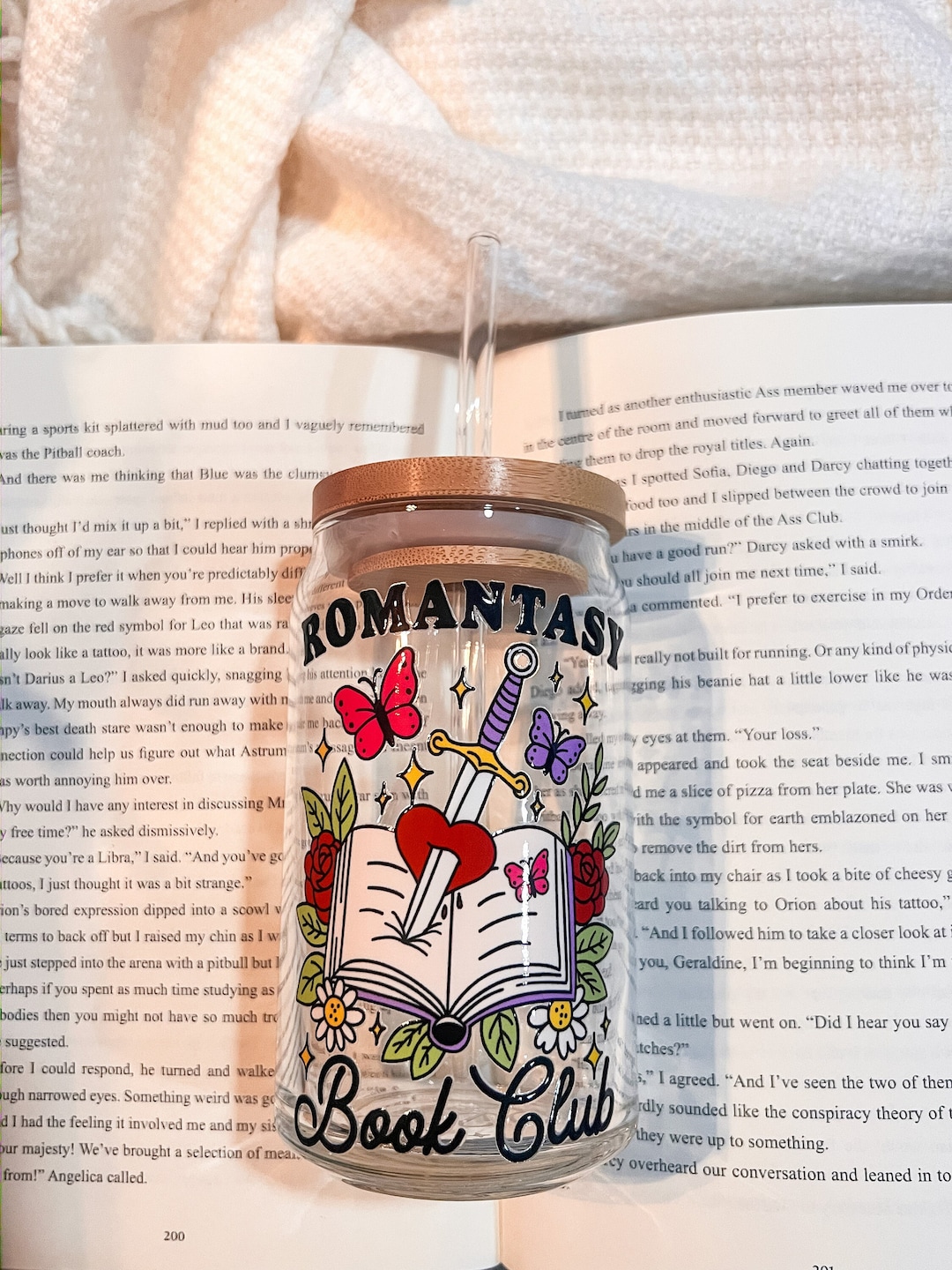 Romantasy Book Club Reader Glass Fantasy Romance Readers - Etsy UK