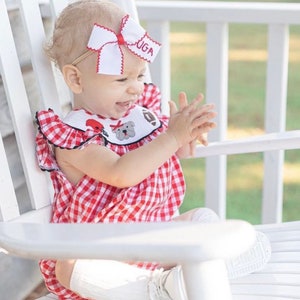 UGA Hand Embroidered Bow - Etsy