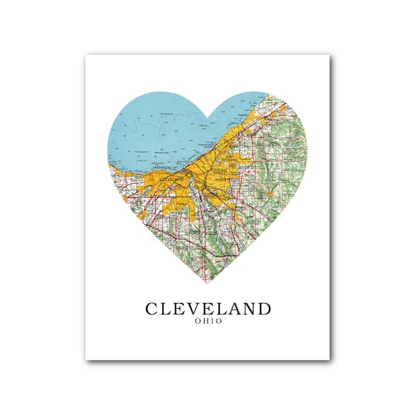 Cleveland Map - Etsy