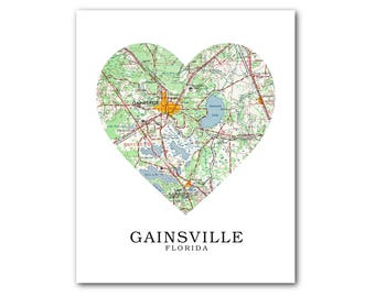 Tampa Map Heart Print, Tampa Map Art, Florida Map, Heart Map Print ...