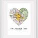 Oklahoma City Map Heart Print Oklahoma Map Art Oklahoma Map - Etsy