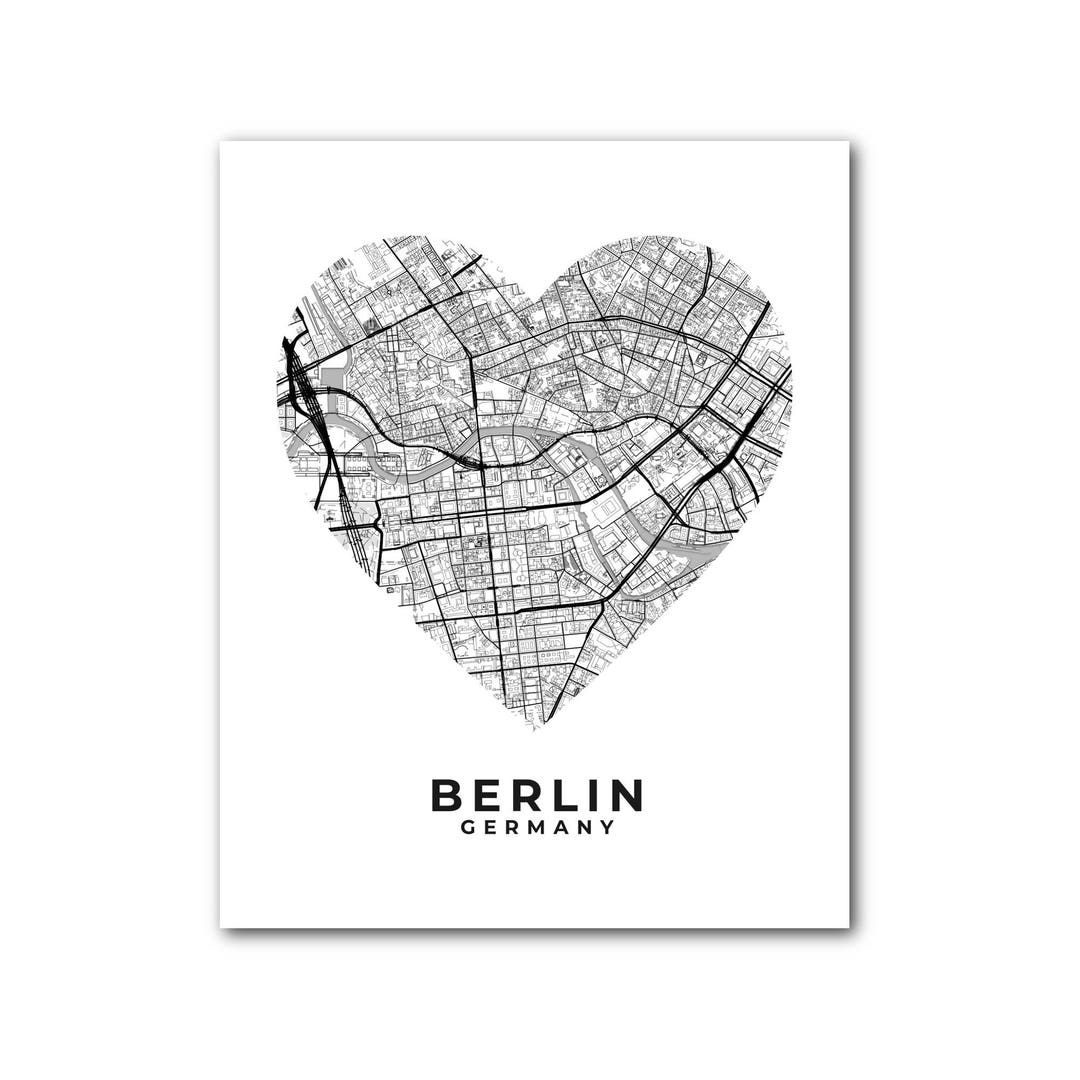 Berlin Heart Map Print: Germany City Art (8x10, Unframed) - Etsy