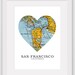 San Francisco Map Heart Print, San Francisco Map Art, California Map ...