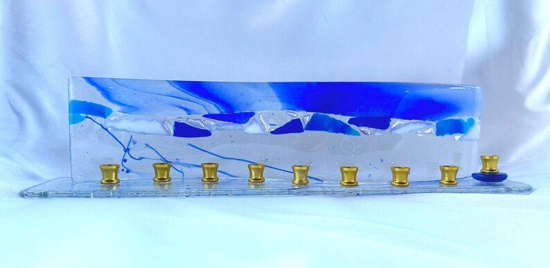 Fused Glass Menorah M33 - Etsy