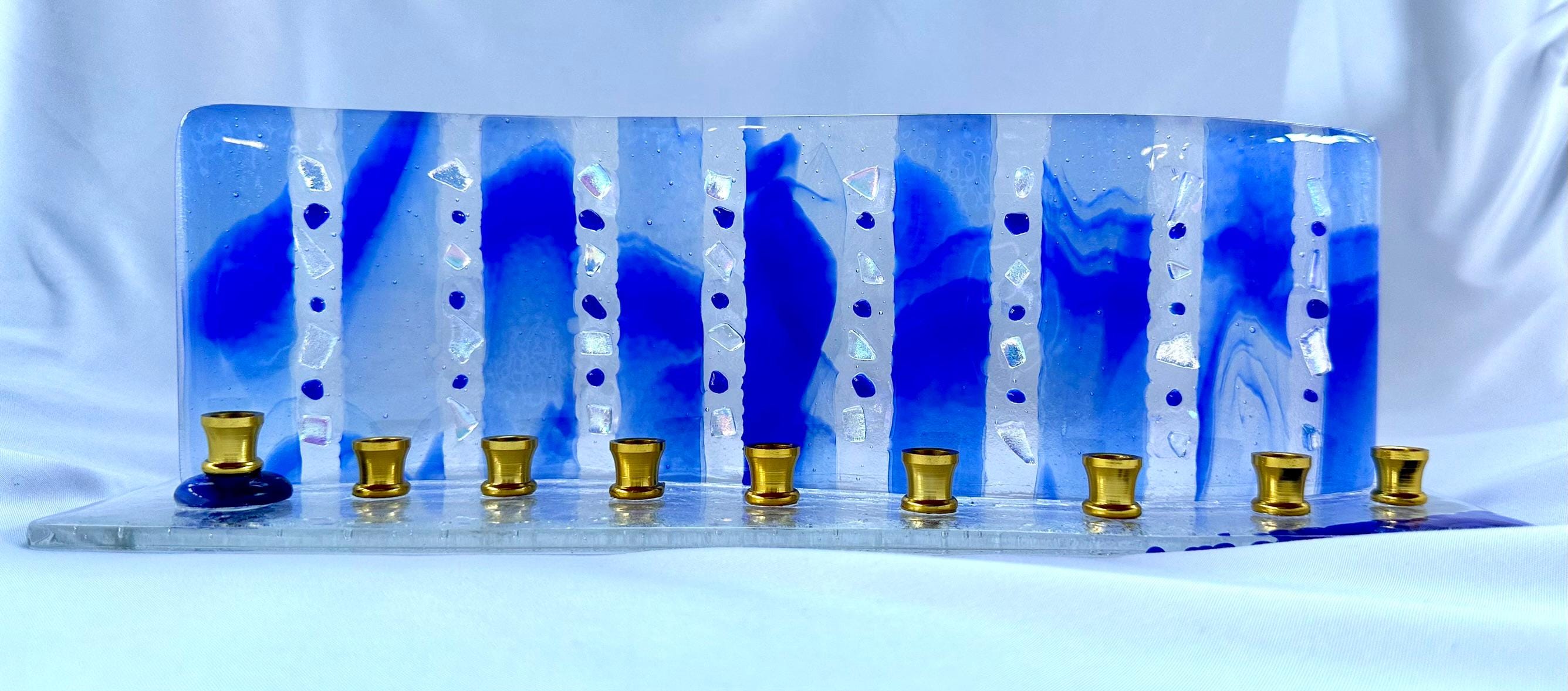 Fused Glass Menorah M32 - Etsy