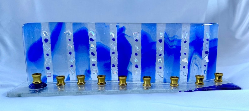 Fused Glass Menorah M32 - Etsy