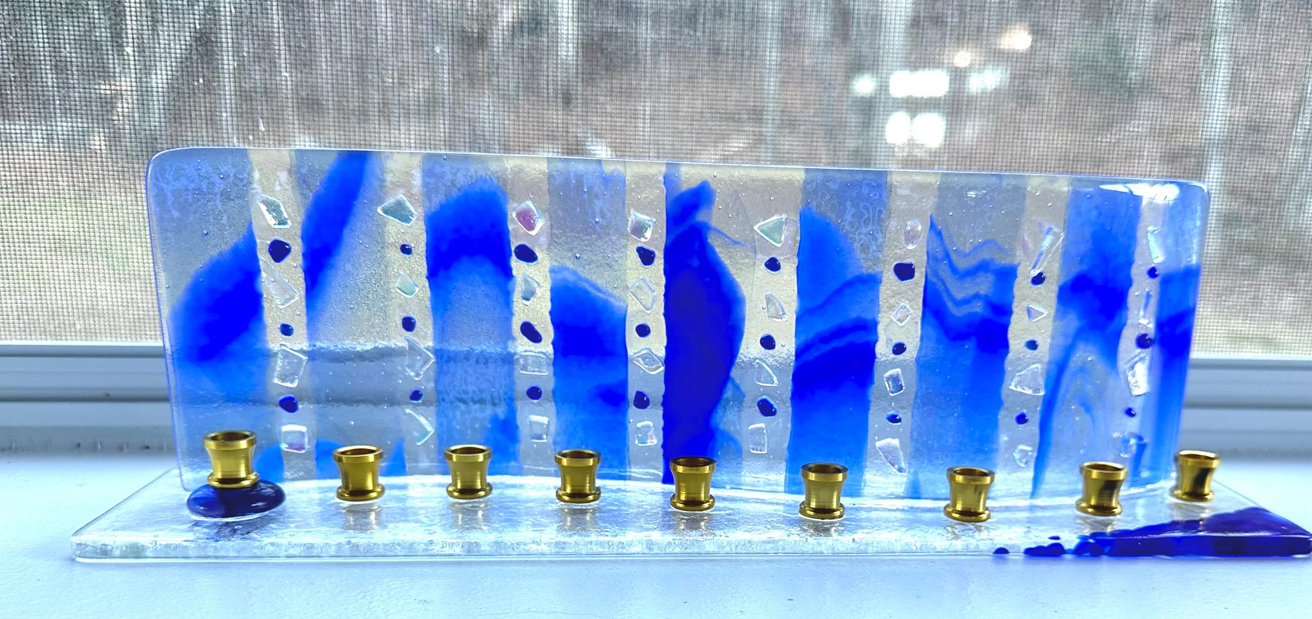 Fused Glass Menorah M32 - Etsy