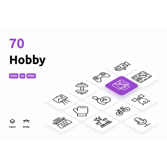 Hobby Icons Pack Vector Icons Set SVG Minimalist Icon - Etsy