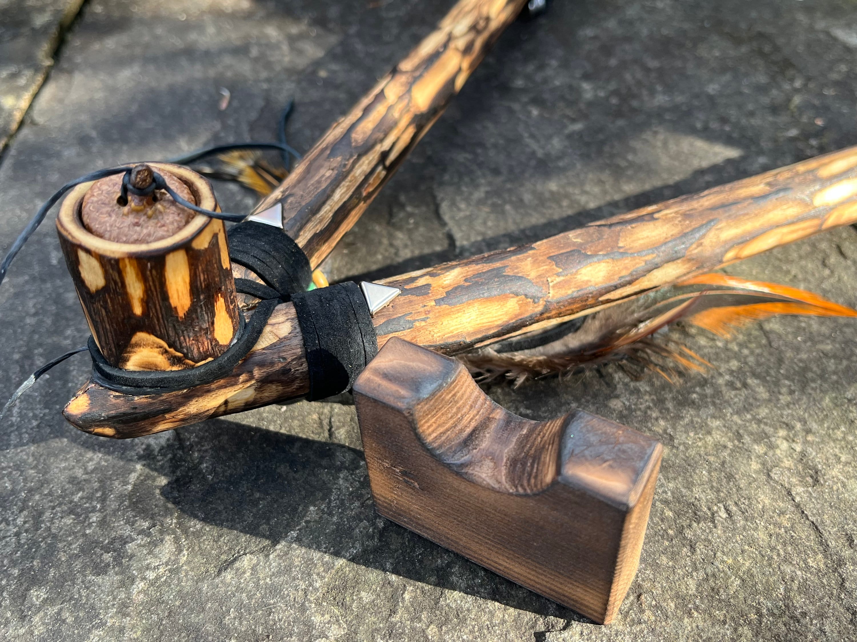 Traditional Native American Friendship Peace Pipe. Wood Meditation Pipe ...