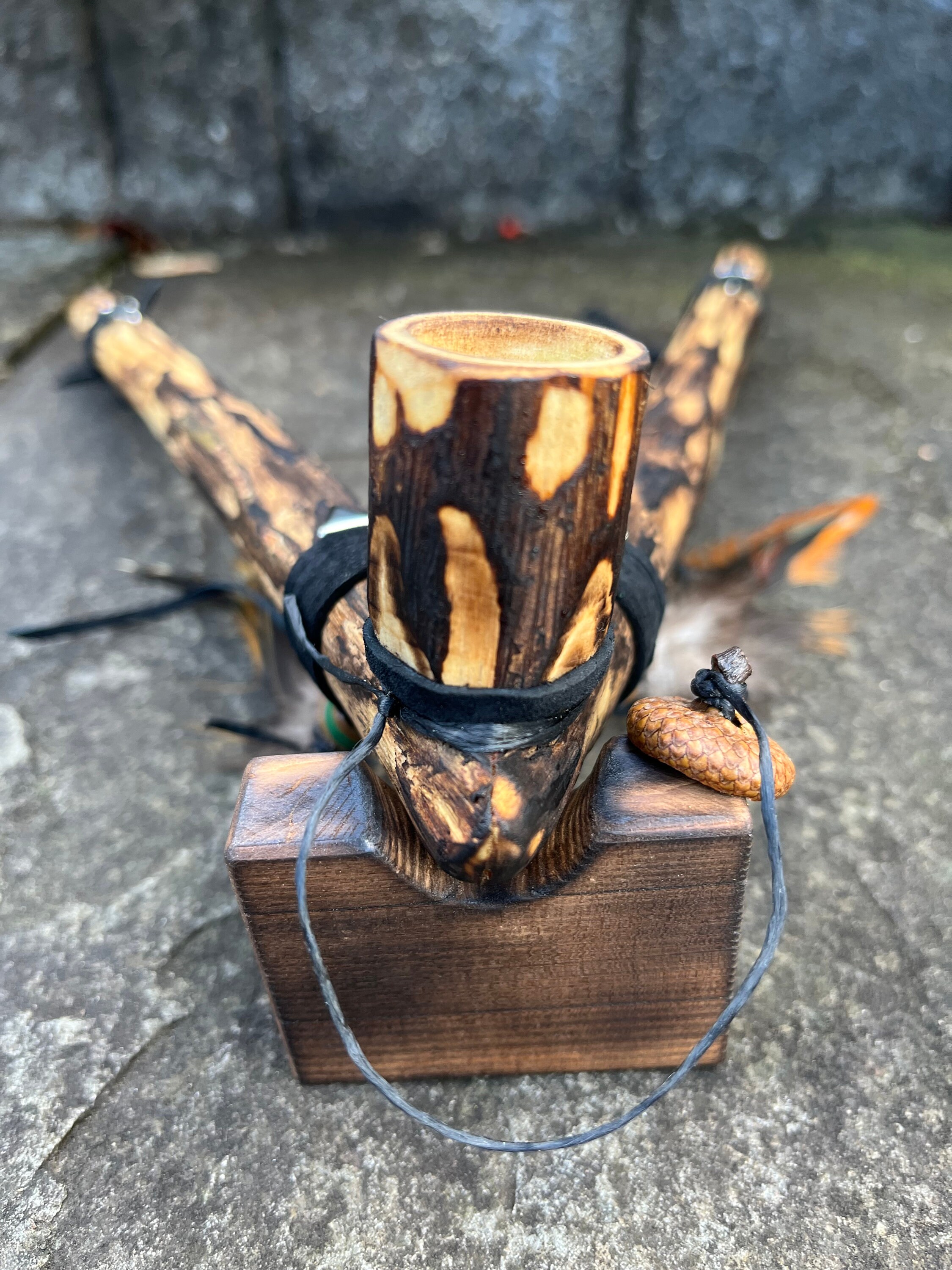 Traditional Native American Friendship Peace Pipe. Wood Meditation Pipe ...