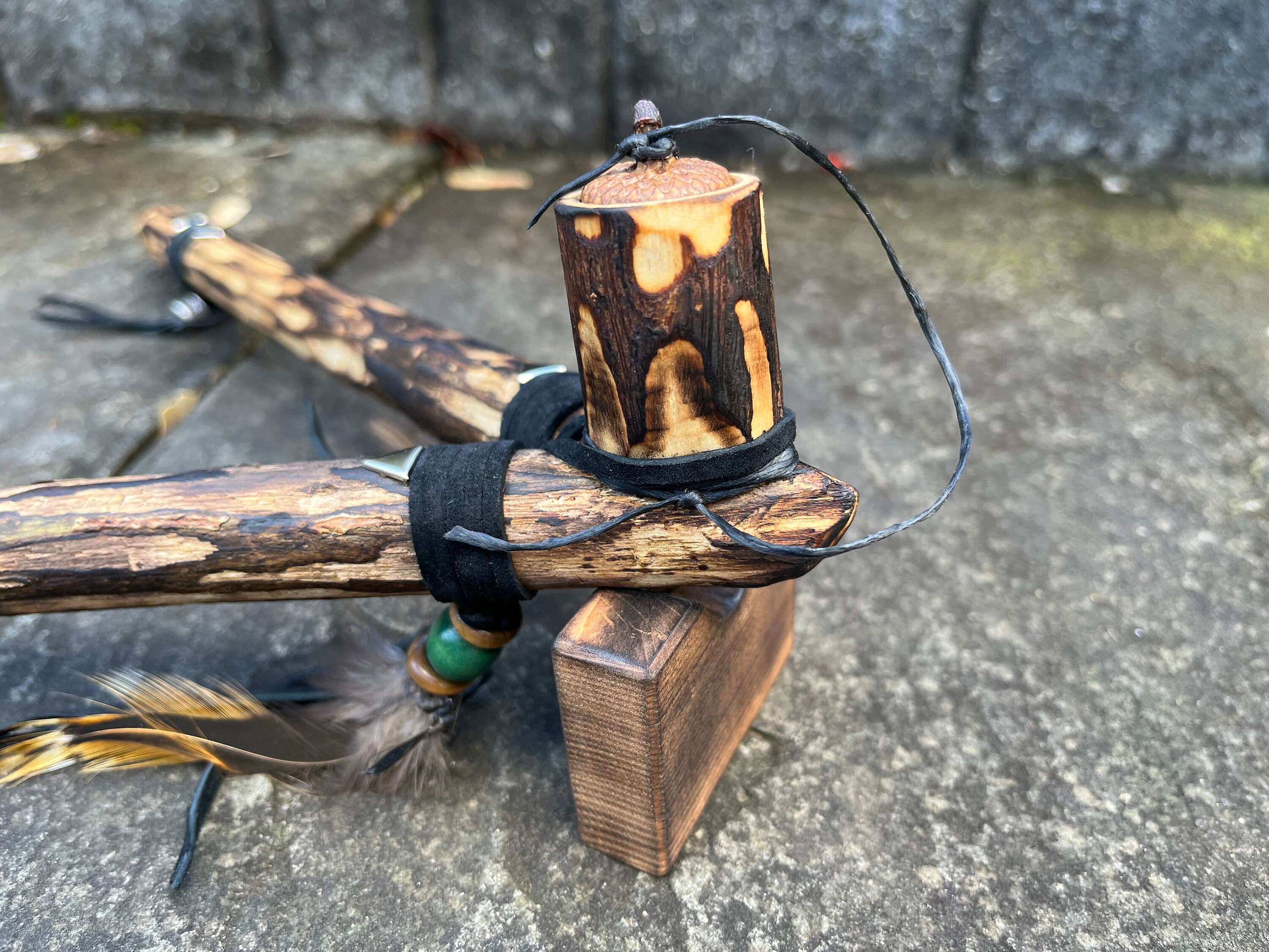 Traditional Native American Friendship Peace Pipe. Wood Meditation Pipe ...